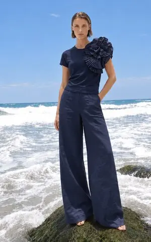 ANDRES OTALORA Océano De Olas Cotton-blend Top