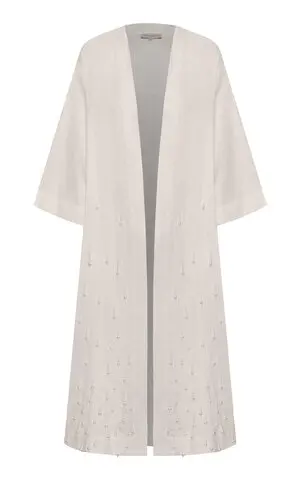 ANDRES OTALORA Ecos Del Mar Linen Robe - Ivory