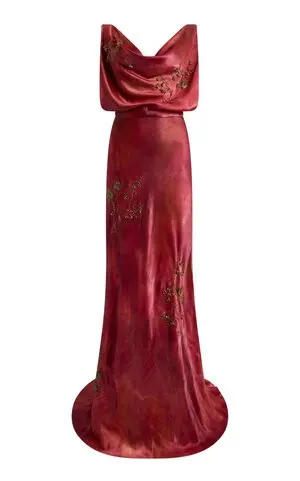 Ralph Lauren Desmond Embellished Charmeuse Gown
