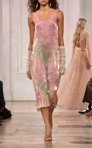 Ralph Lauren Jenkin Crinkled Organza Midi Dress