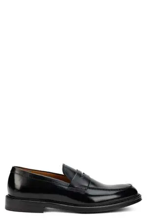 DOUCAL'S Leather Mini Moccasin Loafer In Leather - Black