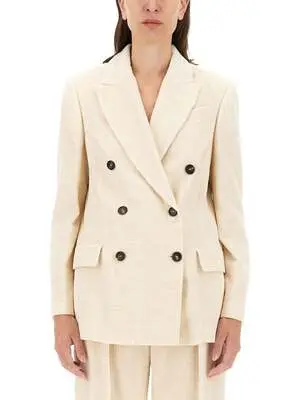 Brunello Cucinelli Double-breasted Regular-fit Jacket - Ivory
