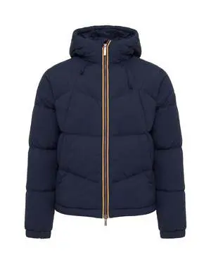K-WAY Hooded Quilted Puffer Jacket - Blue Depth