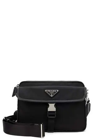 Prada 16 Cm Mini Re-nylon Shoulder Handbag - Black