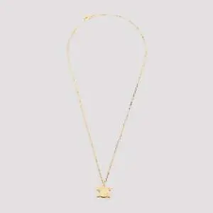 Celine Chunky Triomphe Brass Necklace - Metallic