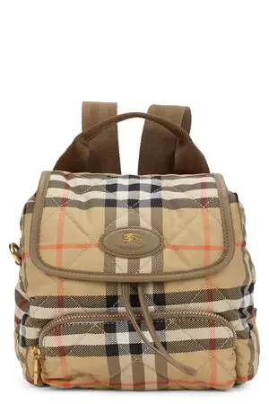 Burberry Checkered Backpack - Beige