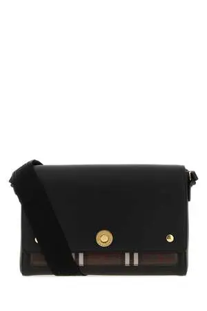 Burberry Leather Crossbody Handbag With Adjustable Strap, 25 Cm X 17 Cm X 9 Cm - Black