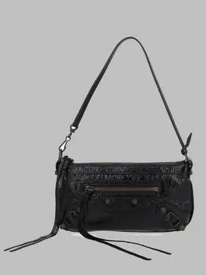 Balenciaga Mini Le City Leather Crossbody Pouch, 14 Cm X 25 Cm X 4 Cm - Black