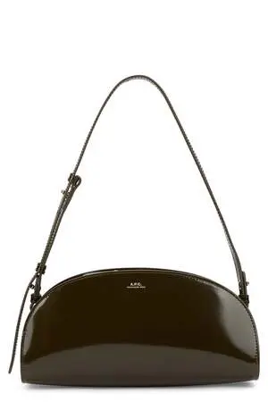 A.p.c. Curved Leather Shoulder Handbag - Brown