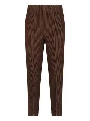 Issey Miyake Homme Plissé Pleated Polyester Trousers - Brown