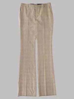 Saint Laurent Svasato Wool Pants In Pied De Poule Check - Brown