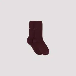 Balenciaga Ribbed Wool Blend Socks - Red