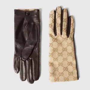 Gucci Gg Canvas Gloves - Beige