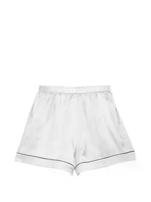 Carine Gilson Piped Wide-leg Pajama Bottoms - Grey