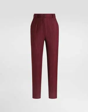 Dolce & Gabbana Pinstripe Wool Trousers - Multicolor