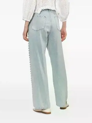 Rag & Bone Scallop-trim Wide-leg Jeans