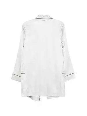 Carine Gilson Satin-finish Piped-trim Robe