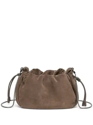 Brunello Cucinelli Borsa Bucket Mellow In Camoscio - Beige