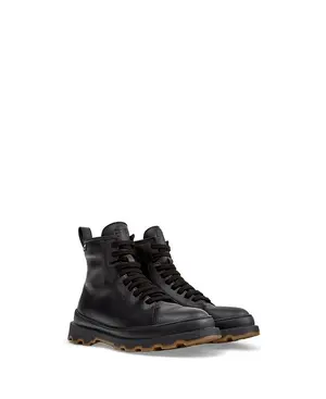 Camper Brutus+ Leather Ankle Boots - Black