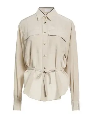 Brunello Cucinelli Shirt Taupe Size Silk