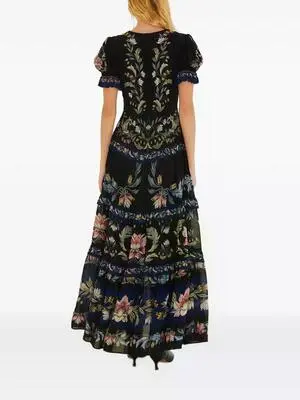 Farm Rio Natalia Floral-print Tiered Maxi Dress