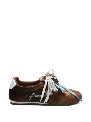 Farm Rio Tassel-detail Velvet Sneakers - Brown