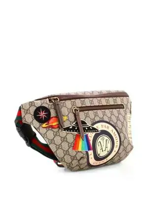 Gucci Courrier Zip Gg Coated Canvas With Applique Belt Bag