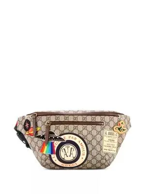 Gucci Courrier Zip Gg Coated Canvas With Applique Belt Bag - Brown