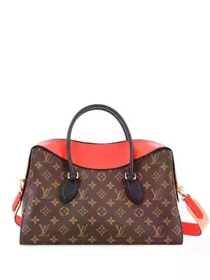 LOUIS VUITTON Tuileries Handbag Monogram Canvas With Leather Satchel - Red