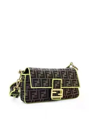 Fendi Baguette Nm Bag Zucca Canvas Medium Shoulder Bag - Brown