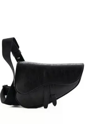 Dior Saddle Oblique Galaxy Leather Mini Crossbody Bag - Black