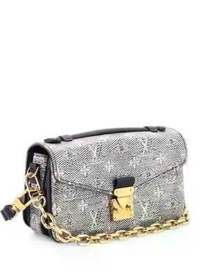 LOUIS VUITTON Pochette Metis Monoglam Jacquard Canvas East West Shoulder Bag - Blue