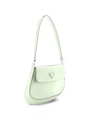 Prada Cleo Flap Shoulder Bag Spazzolato Leather Small Hobo Bag