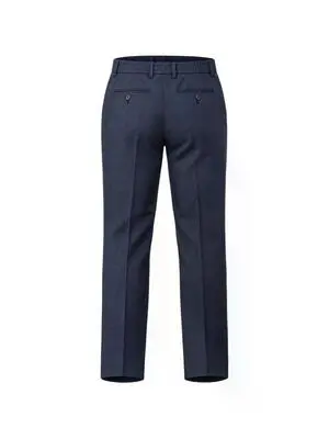 CRUNA Belleville Herringbone Pleated Trousers - Blue