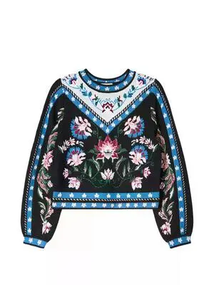 Farm Rio Floral-intarsia Sweater