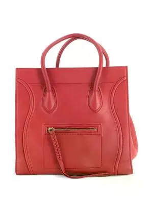 Celine Phantom Bag Grainy Leather Medium Tote Bag - Red