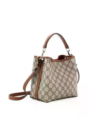 Gucci Gg Emblem Gg Coated Canvas Small Bucket Bag