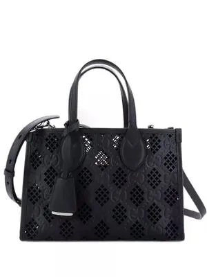 Gucci Convertible Gg Debossed Laser Cut Leather Small Tote Bag