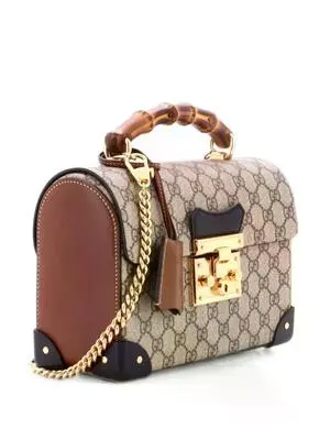 Gucci Padlock Bamboo Gg Coated Canvas Small Shoulder Bag - Brown