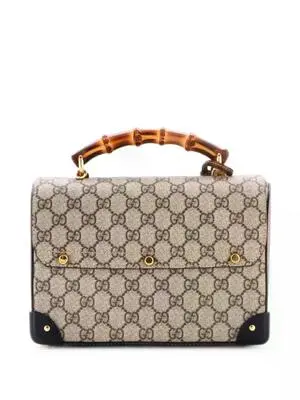 Gucci Padlock Bamboo Gg Coated Canvas Small Shoulder Bag
