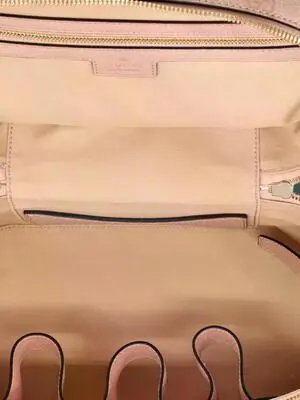 Gucci Savoy Beauty Case Gg Coated Canvas With Leather Medium Pouch