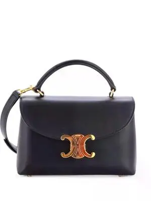 Celine Nino Top Handle Bag Leather Teen Satchel - Black