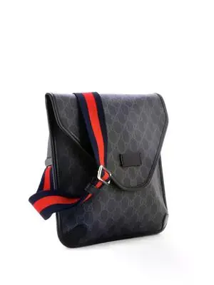 Gucci Envelope Web Messenger Gg Coated Canvas Medium Crossbody Bag - Black