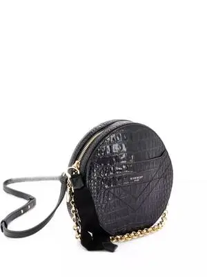 Givenchy Eden Round Crocodile Embossed Leather Crossbody Bag