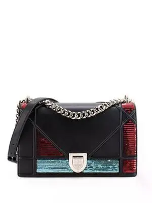 Dior Diorama Flap Bag Sequin Embellished Lambskin Medium Crossbody Bag