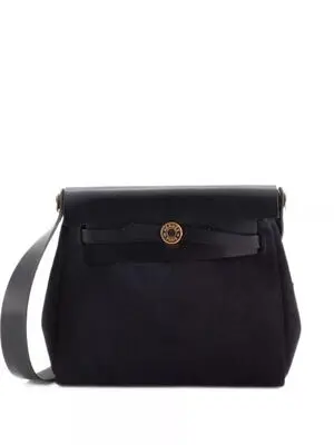 Hermès Herbag Zip Toile And Leather 20 Shoulder Bag - Black