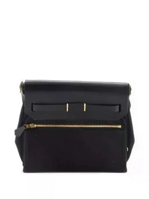 Hermès Herbag Zip Toile And Leather 20 Shoulder Bag - Black