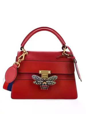 Gucci Queen Margaret Top Handle Bag Leather Small Satchel - Red