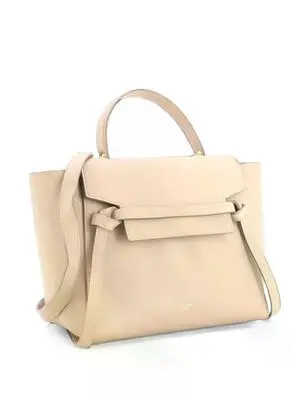 Celine Belt Bag Textured Leather Micro Satchel - Neutrals