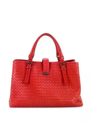 Bottega Veneta Roma Bag Intrecciato Nappa Medium Tote Bag - Red